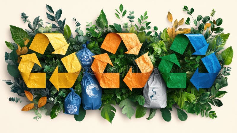 Recycle Your Way To a Greener Future Stock Illustration - Illustration ...