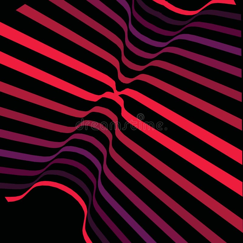 Colorful Red Abstract Vector Lines Psychedelic Optical Illusion ...