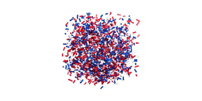 Colorful Red Blue White Confetti Isolated Transparent Background Stock ...