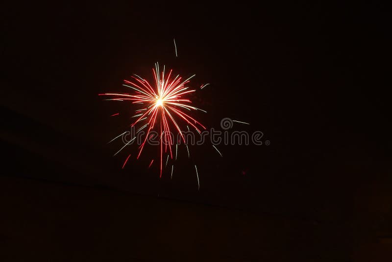 Colorful Red Gold Fireworks in the Black Sky Stock Photo - Image of ...