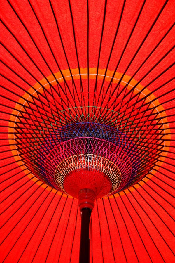 Red Parasol in Japanese Garden Stock Image - Image of decoration, japan ...