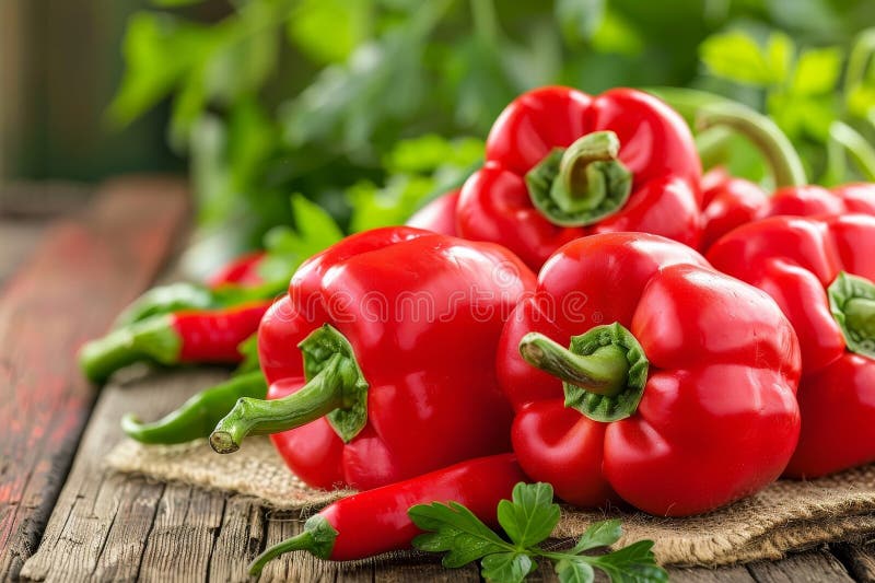 Colorful Red Peppers with Ample Space for Text Overlay To Create a ...