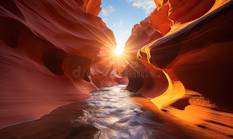 Colorful Red Rocks of a Gorge in Arizona. Stock Illustration ...