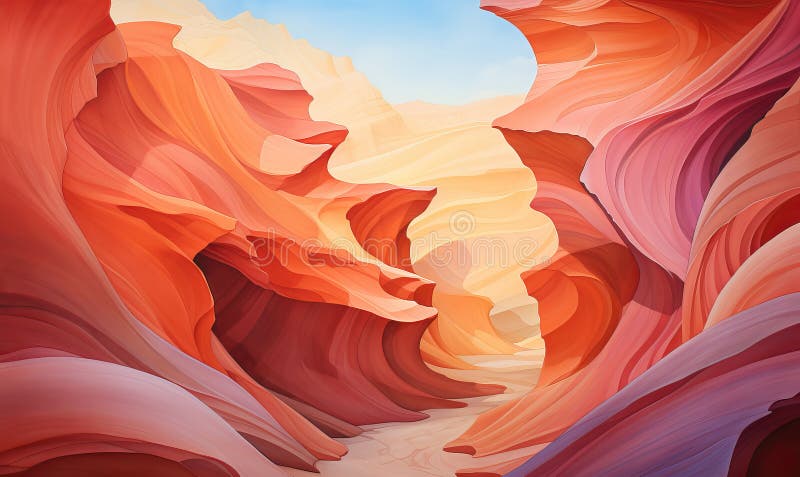 Colorful Red Rocks of a Gorge in Arizona. Stock Illustration ...