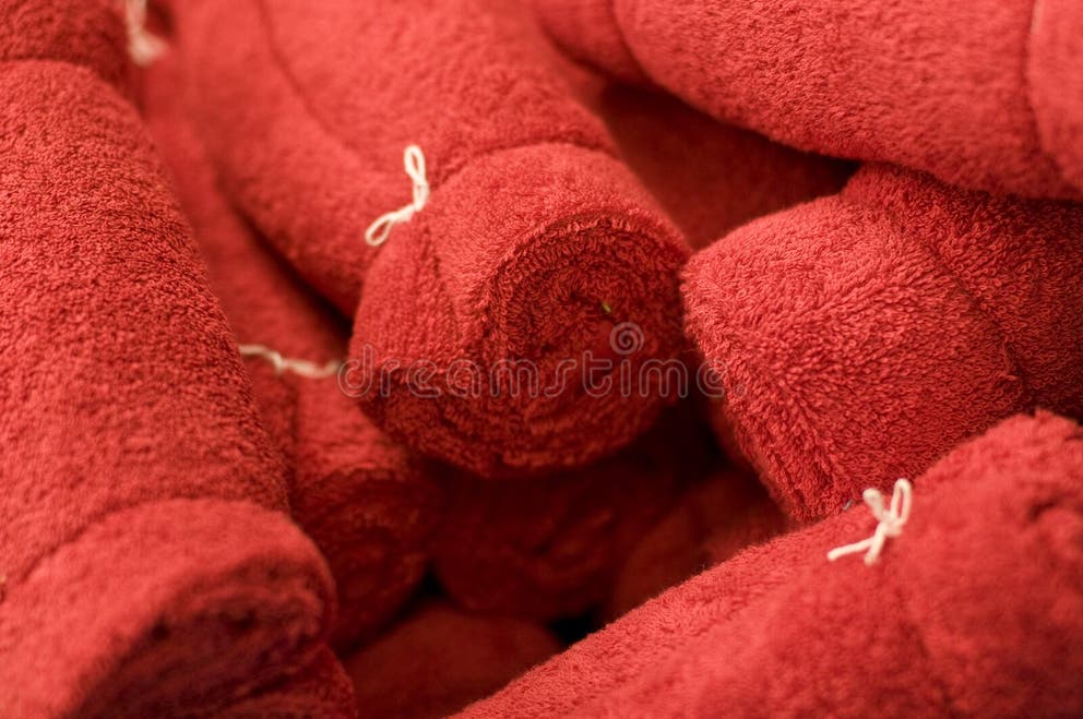 Colorful red towels stock image. Image of bundles, inside - 4152139