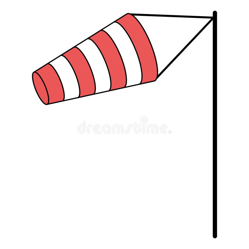 Colorful Red and White Windsock Anemometer, Weather Indicator Vane ...