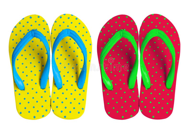 Colorful Sandals Isolated on White Background Stock Photo - Image of ...