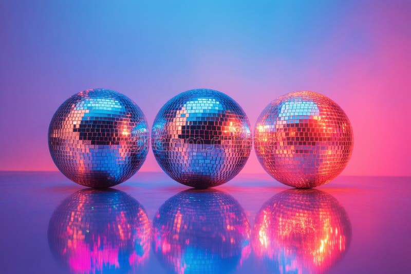 Colorful Reflection of Disco Balls Creating a Vibrant Atmosphere in a ...