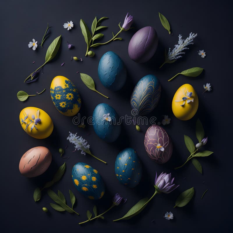 The Colorful Reflection of Spring Fancy - Easter Eggs Stock Image ...