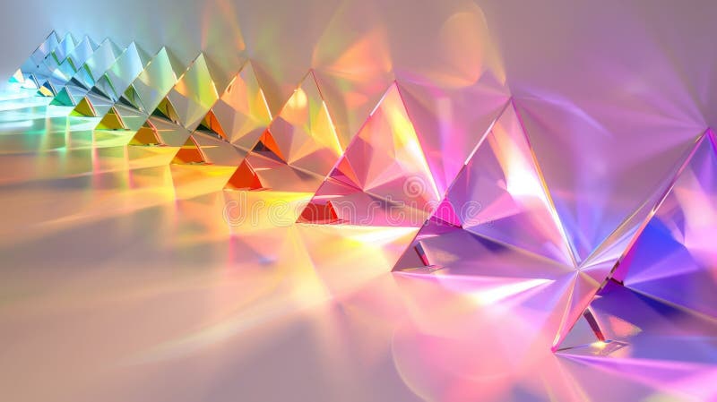 Colorful Reflections of Glass Prisms Creating a Rainbow Spectrum on a ...