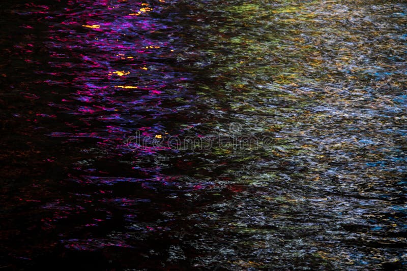 Colorful Reflections of Light in Water Stock Image - Image of nature ...