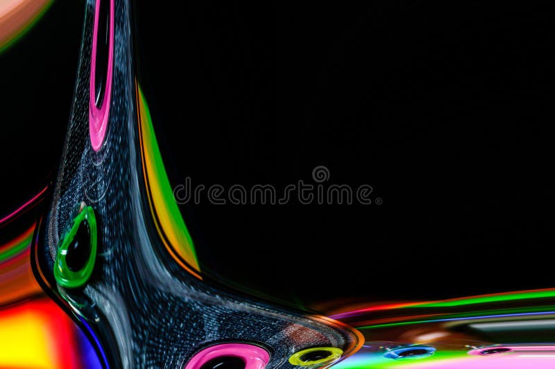 Colorful Reflections of Lights on a Black Background Stock Photo ...