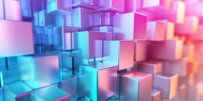 Colorful Reflective Cubes Creating a Vibrant Abstract Pattern in a ...