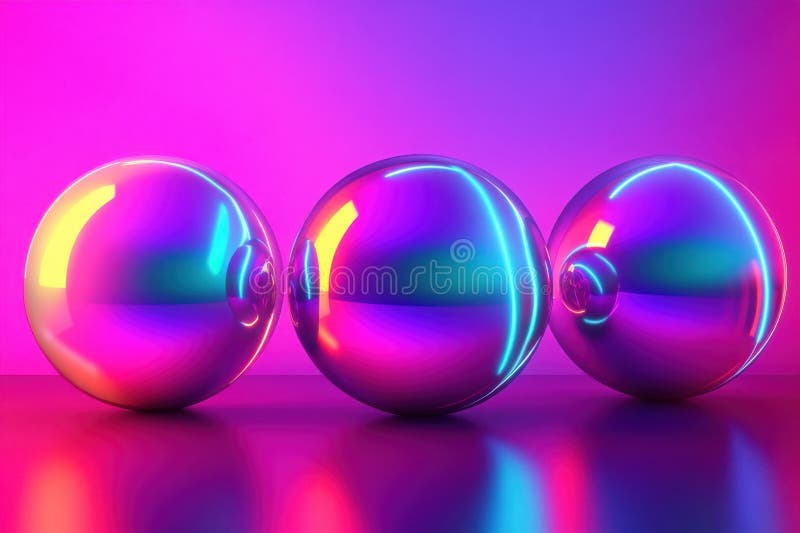 Colorful Reflective Spheres Arranged in a Stunning Gradient of Light ...