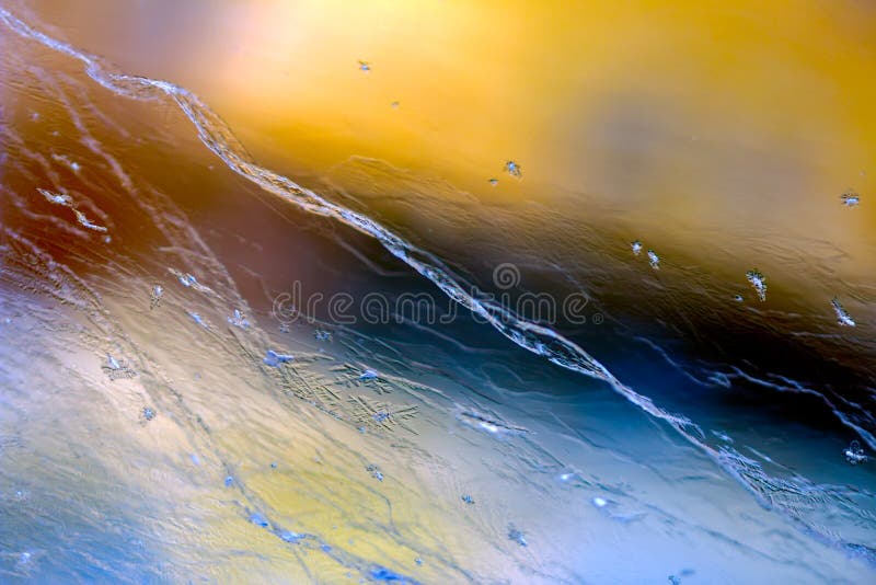 Colorful Refraction in a Block of Ice Stock Image - Image of clear ...