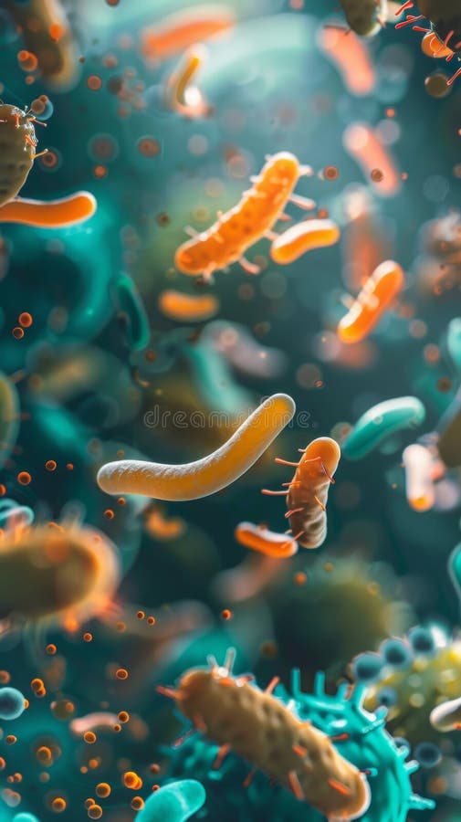 Colorful Representation of Bacteria and Viruses Stock Illustration ...