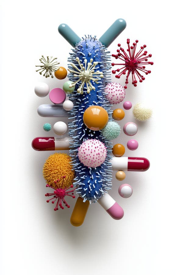 Colorful Representation of Bacteria and Viruses Highlighting ...
