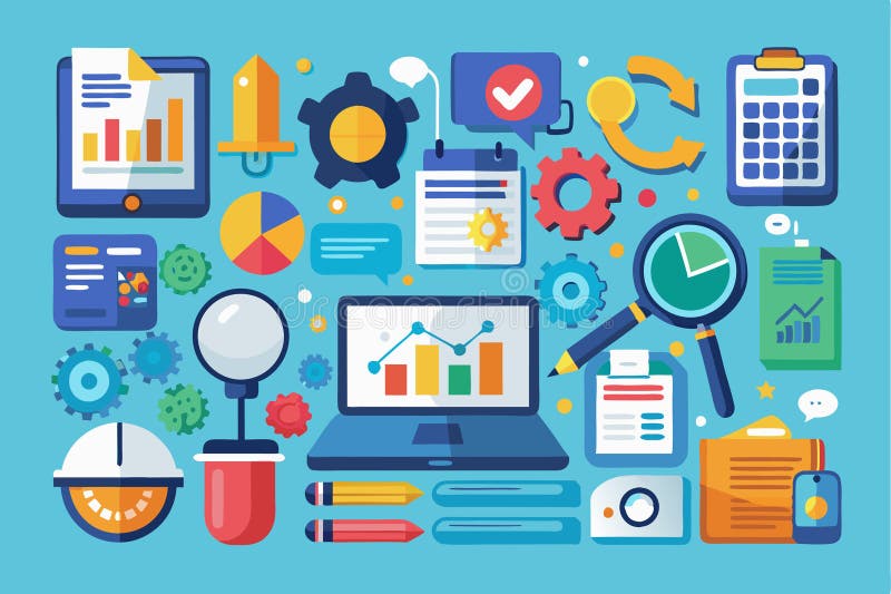 Colorful Representation of Business Analysis Tools, Including Charts ...