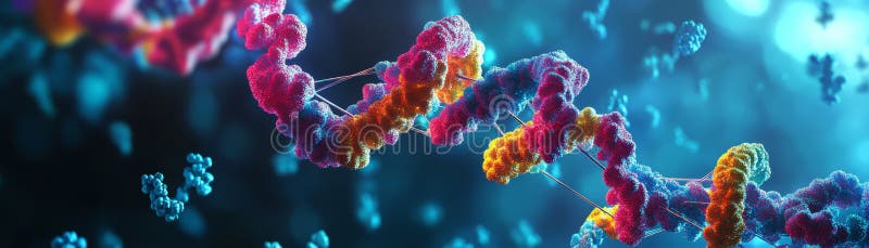 Colorful Representation of a DNA Strand, Showcasing Genetic Material ...