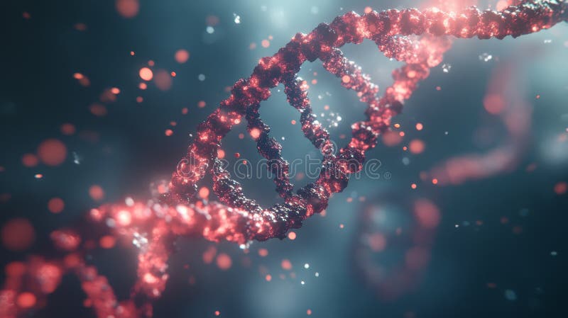 Colorful Representation of DNA Structure with Glowing Particles ...