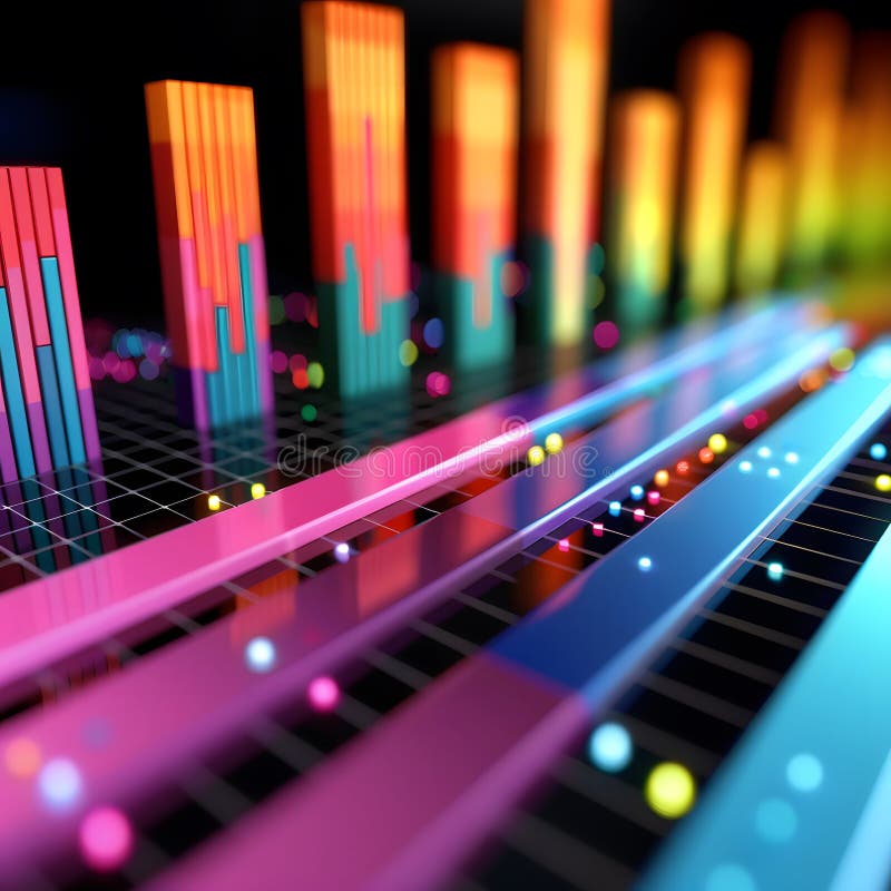A Colorful Representation of a Graph with Different Colored Bars. Stock ...