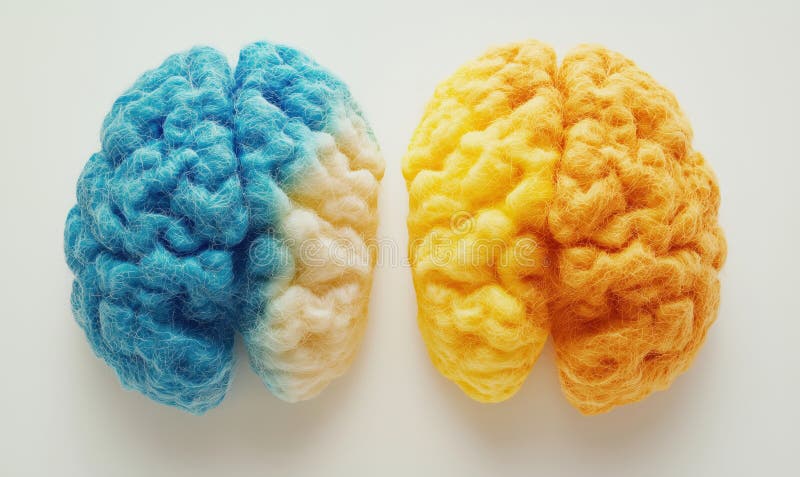 Colorful Representation of Human Brain Showcasing Blue and Yellow ...