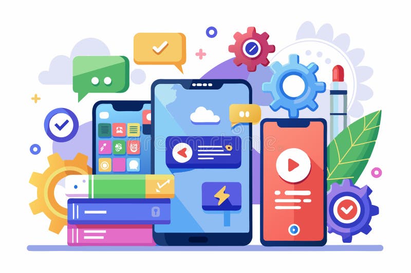 Colorful Representation of Mobile Devices Showcasing Customizable App ...