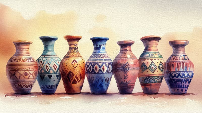 Colorful Representation of Multiple Stylized Drum Designs Stock Photo ...