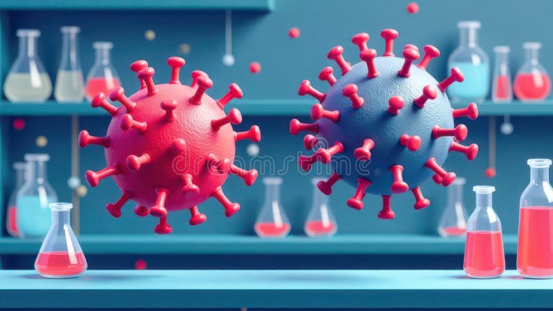 Colorful Representation of Viruses in a Laboratory Setting Stock Image ...