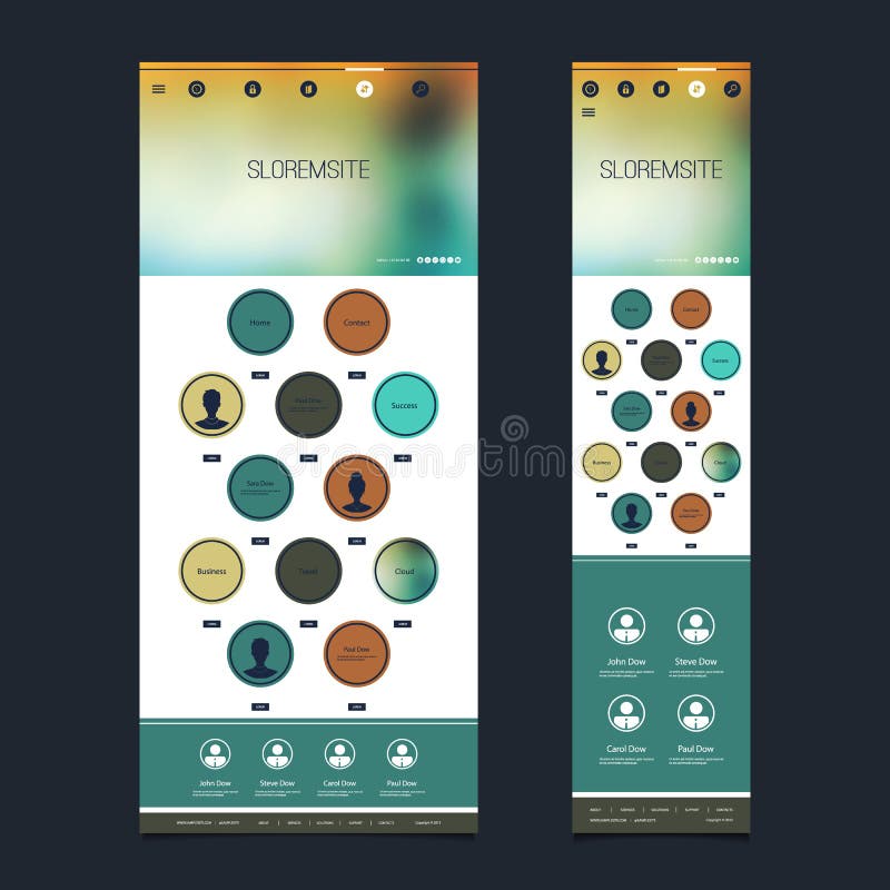 Colorful Responsive One Page Website Template with Blurred Background ...