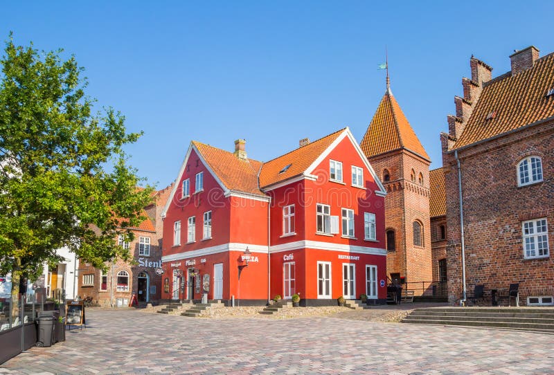 Colorful Restaurant on the Central Market Square in Ribe Editorial ...