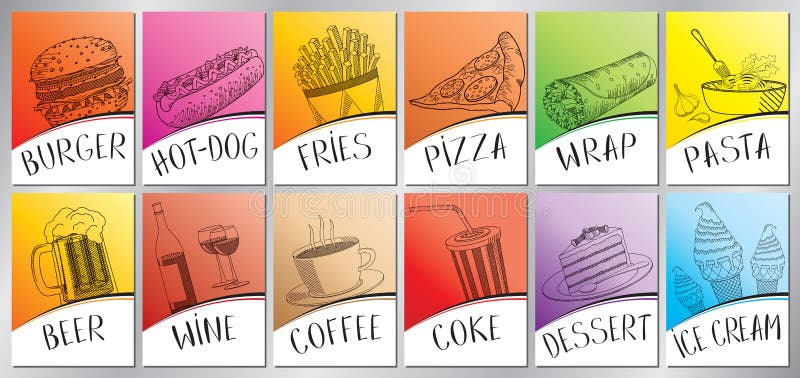 Colorful Restaurant Menu Flyer Template Design Vector Stock Vector ...