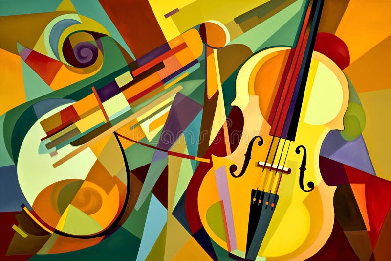 Colorful Retro Abstraction of Musical Instruments 1 Stock Illustration ...