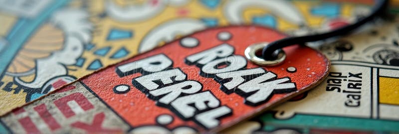 Colorful Retro Comic Art with Bright Name Tag and Vibrant Patterns ...