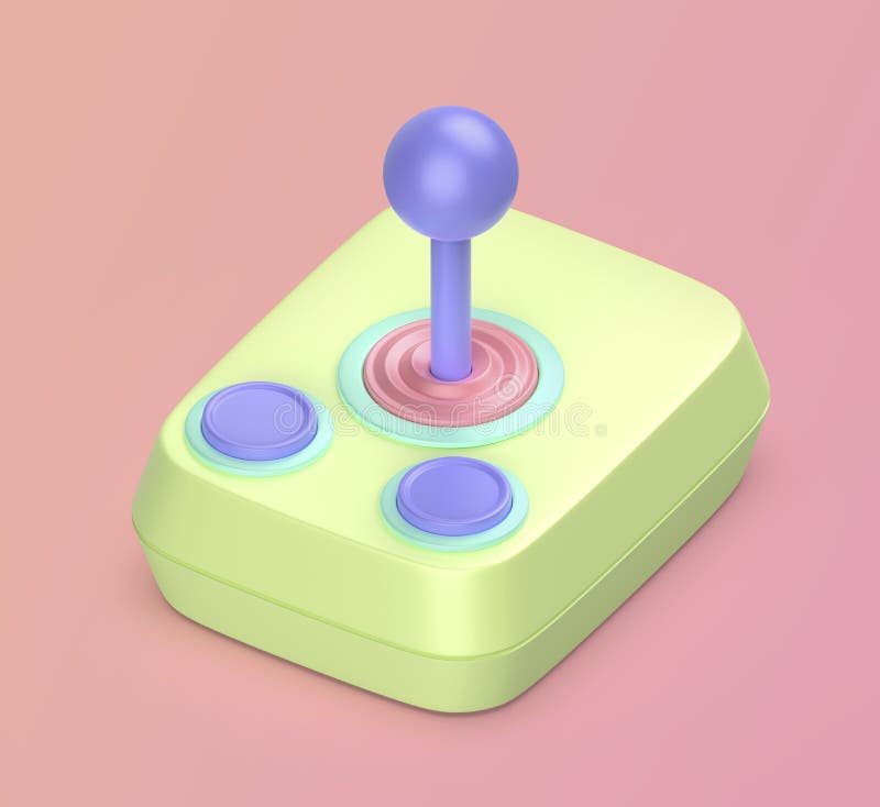 Retro Computer Joystick with Two Buttons Stock Illustration ...
