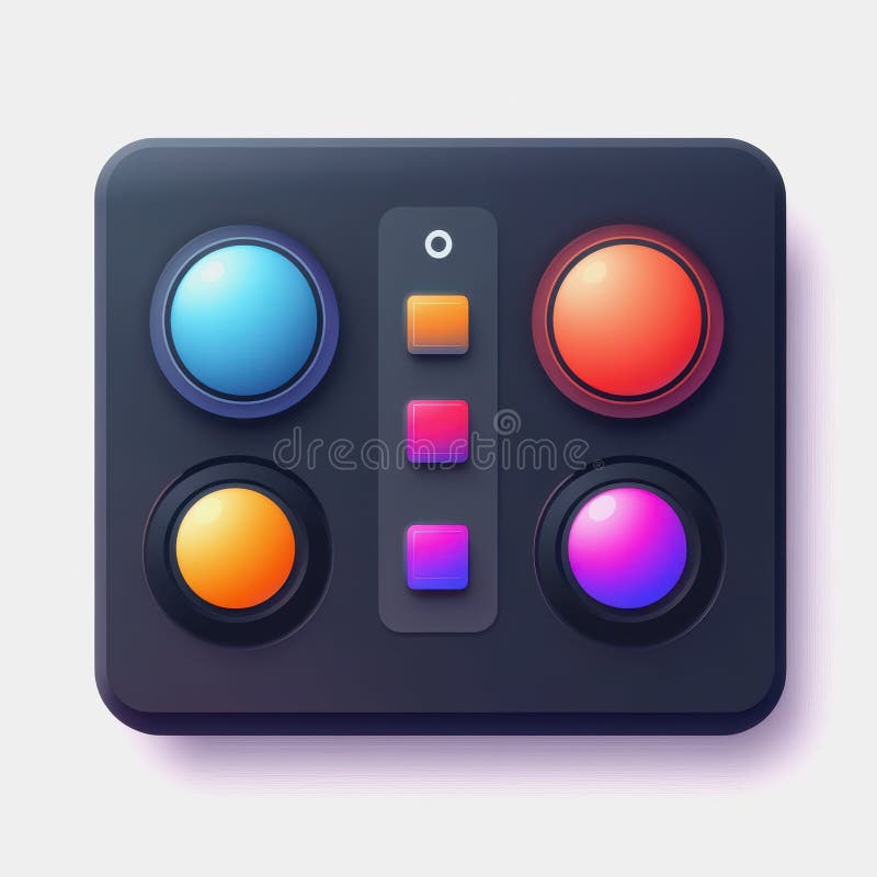 Colorful Retro Control Pad with Vibrant Buttons and Brightly Colored ...