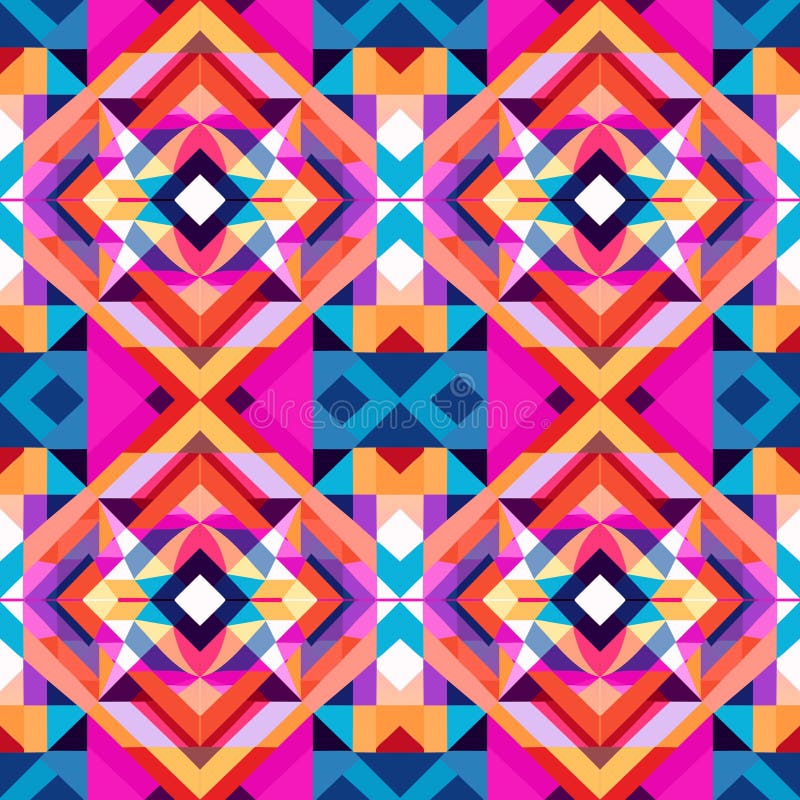 Colorful Retro Geometric Pattern Stock Vector - Illustration of ...