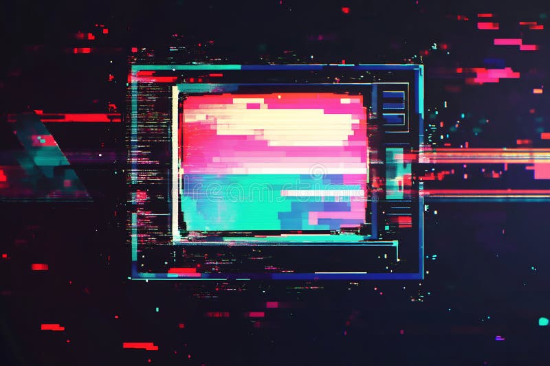 Colorful retro glitch art stock image. Image of distortion - 345755191