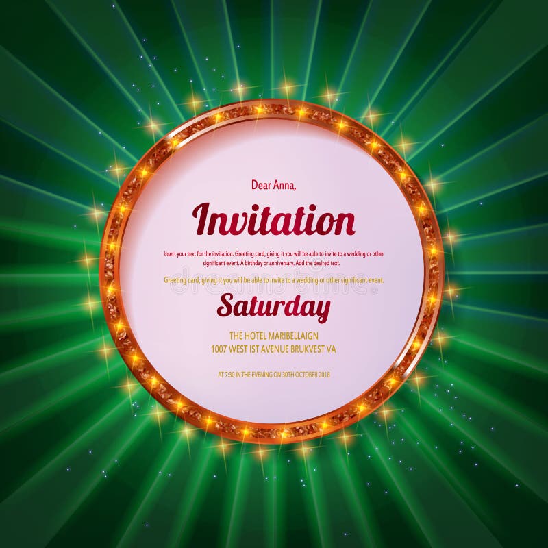 Colorful Retro Marquee Stylish Frames Stock Illustration - Illustration ...