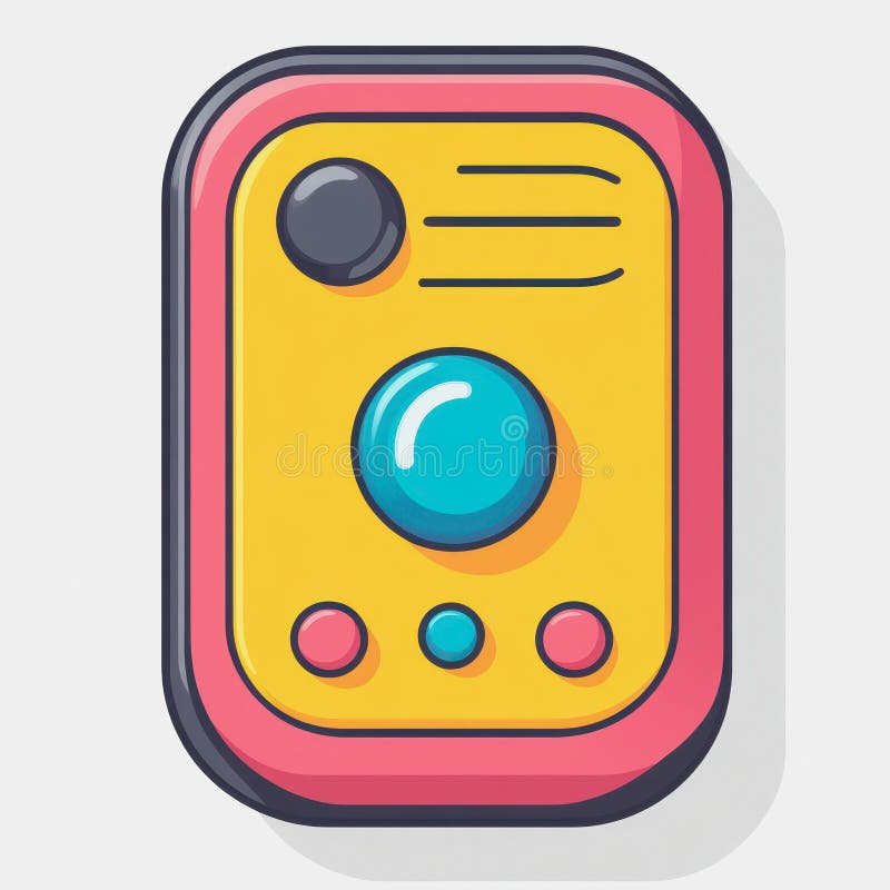 Colorful Retro Music Player Design Featuring Vibrant Buttons and a ...