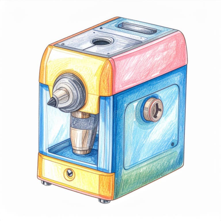 Colorful Retro Pencil Sharpener Illustration Stock Illustration ...