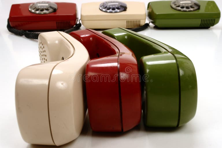 Colorful retro phones stock photo. Image of cord, telephones - 938238