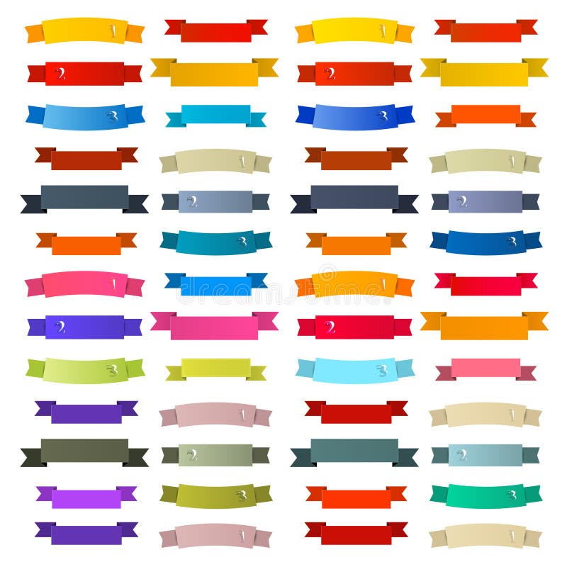 Colorful Retro Ribbons, Labels Set Stock Illustration - Illustration of ...