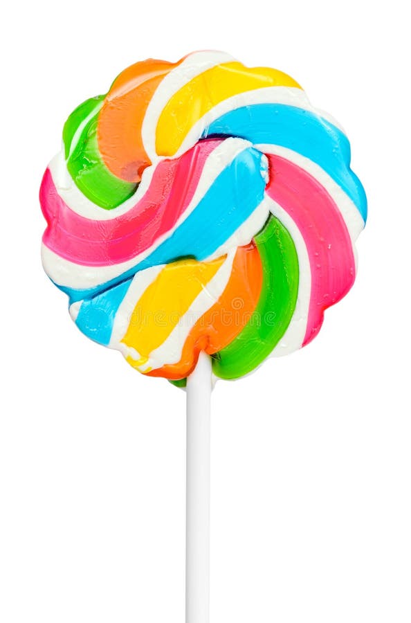 Retro Style Colorful Round Shape Lollipop Isolated Stock Photo - Image ...