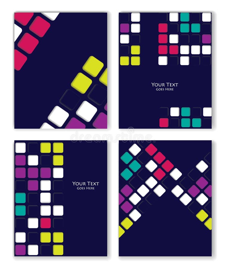 Colorful Retro Templates Set Stock Vector - Illustration of decorative ...