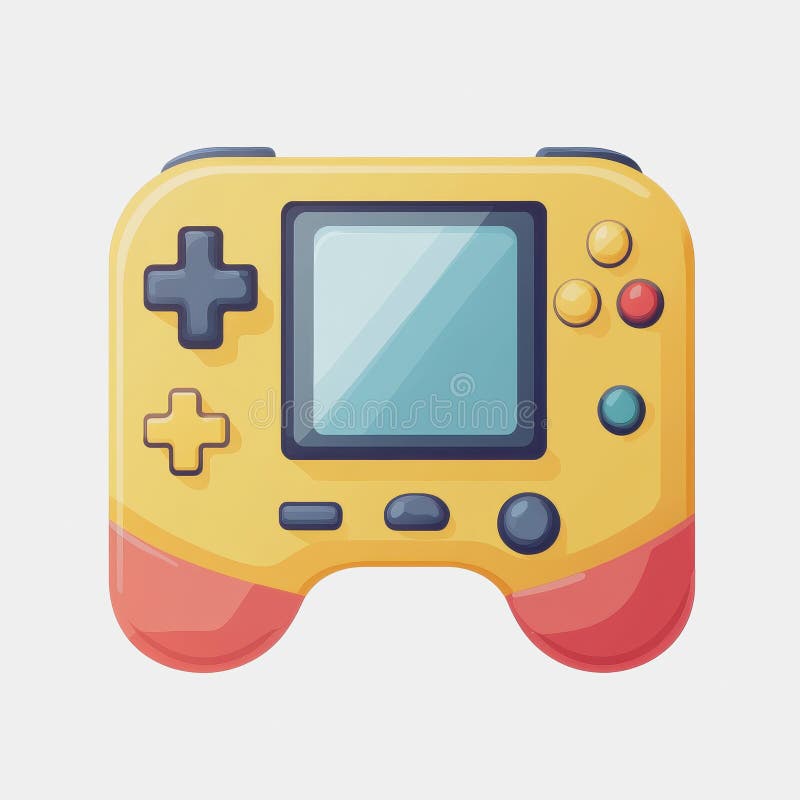 Colorful Retro Video Game Controller with a Simplistic Design ...