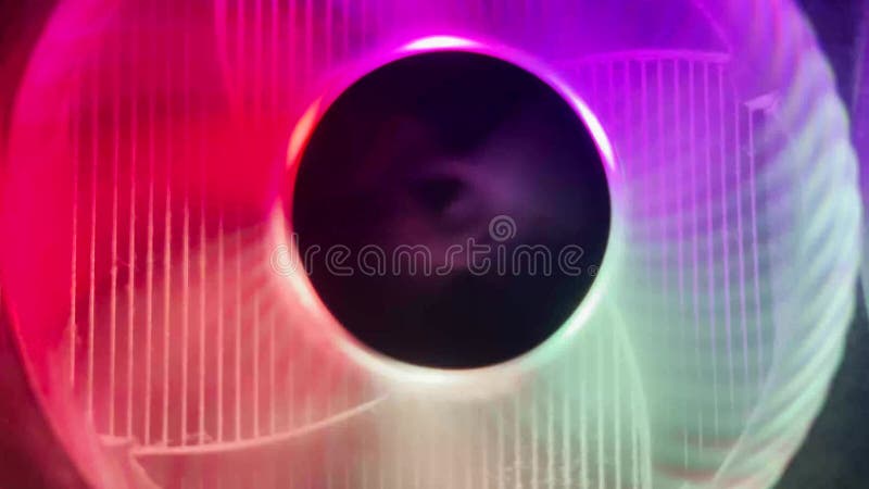 Colorful RGB Neon Backlight on Computer Fan Stock Footage - Video of ...