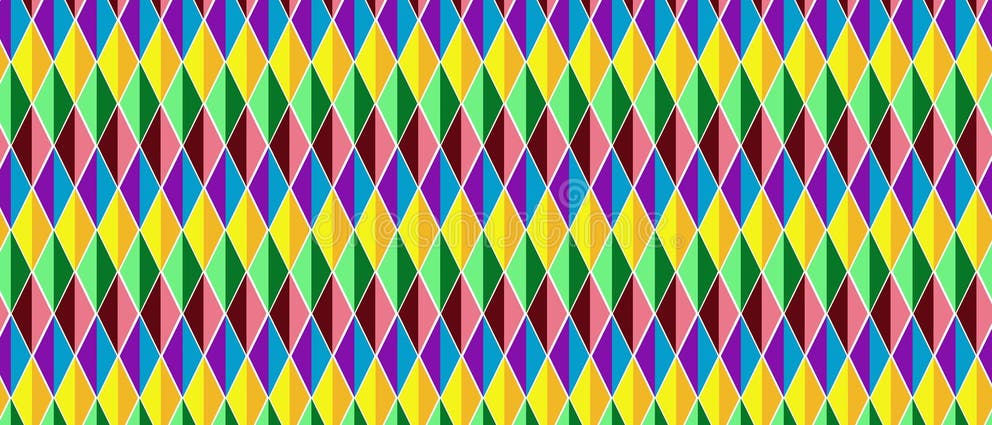 Colorful Rhombus Geometric Seamless Pattern. Texture Diamond Shape ...