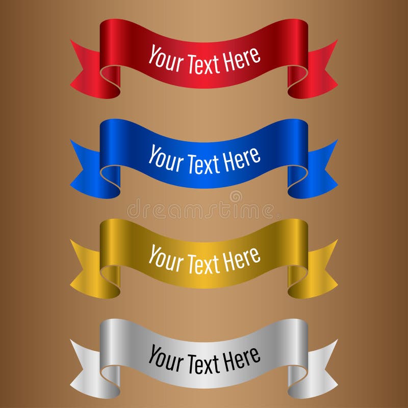 Colorful Ribbon Banner Set stock vector. Illustration of sign - 89427268