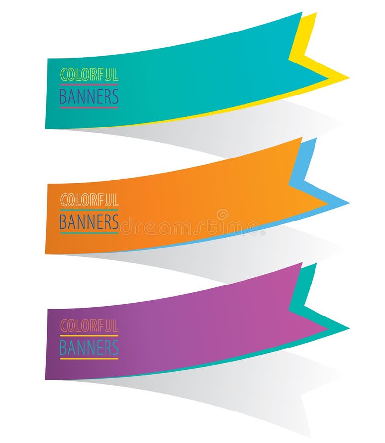 Colorful Ribbon Banner. stock vector. Illustration of paper - 36869901